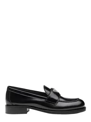 PRADA Prada Triangle-Logo Leather Loafers