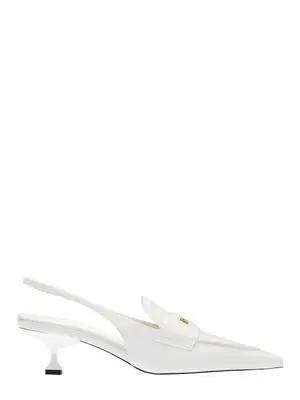 Miu Miu Slingback Pointed High Heel Shoes - White