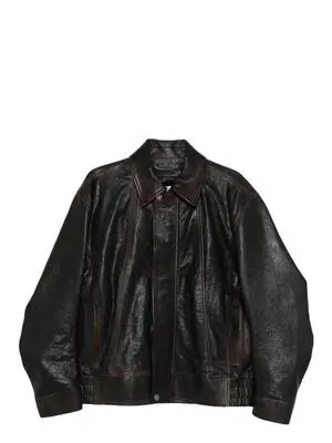 GOLDEN GOOSE Leather Bomber Jacket - No