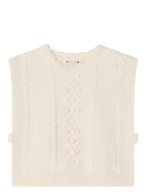 Bonpoint Cable-knit Vest - White