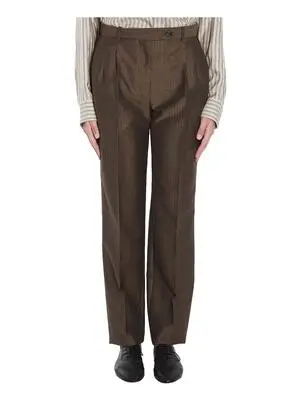 THE ROW Norbert Straight Leg Trousers - Brown