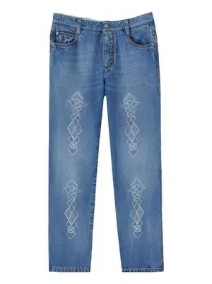 Ermanno Scervino Rhinestone Embellished Jeans - Blue