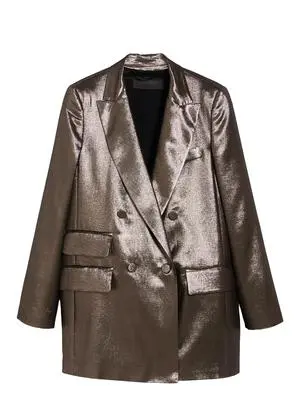 Max Mara Double-breasted Silk Jacket - Brown