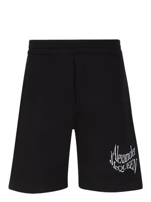 Alexander McQueen Warped Logo Bermuda Shorts - Black