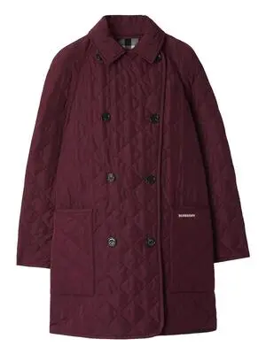 Burberry Quilted Double-breasted Coat - Dark Grape Color