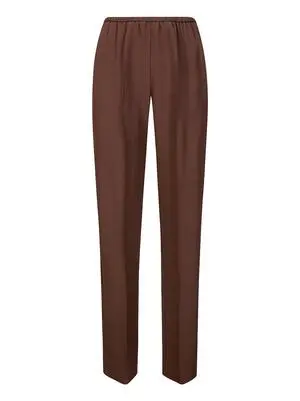 FORTE_FORTE Elasticated Straight Leg Trousers - Red