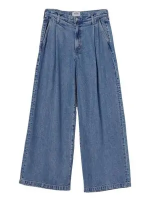 AGOLDE Ellis Pleated Wide-leg Jeans - Blue
