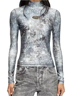 DIESEL® Diesel T-Akara Long Sleeve T-Shirt With Rain Print