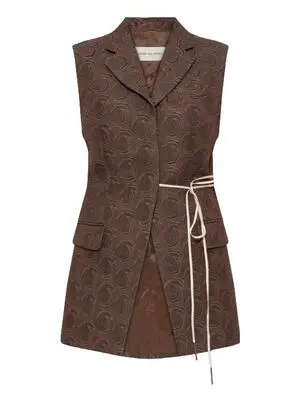 Dries Van Noten Sleeveless Notched Lapel Vest - Brown