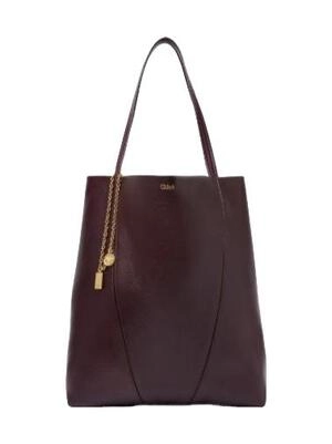 Chloé Chloe Spin Chain-Detail Tote Bag Plum