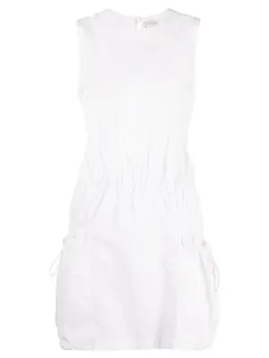 Moncler Sleeveless Dress With Drawstring Detail - White