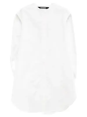 Jacquemus Long Sleeve Round Neck Dress - White