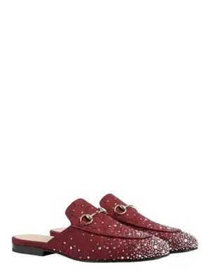 Gucci Gucci Princetown Embellished Horsebit Slipper Red