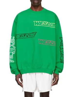 We11Done Logo Detail Sweatshirt - Green