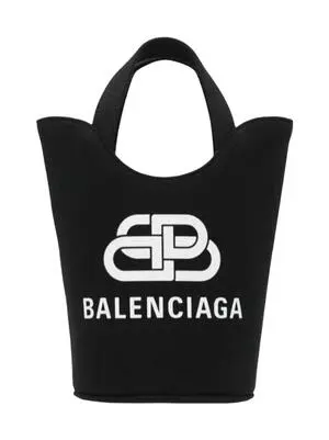 Balenciaga Logo Canvas Xs Handbag - Black/white
