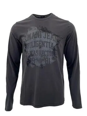 Emporio Armani Round Collar And Long-sleeved T-shirt - Black