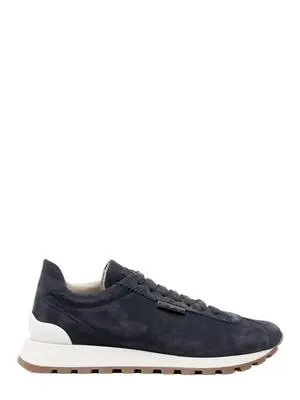 Brunello Cucinelli Round-toe Lace-up Sneakers - Black