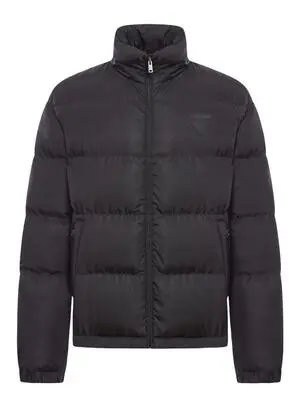 Prada Quilted High Neck Zip-up Jacket - Black