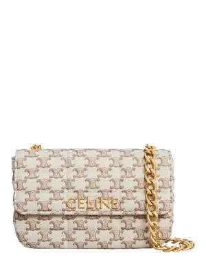 CELINE Celine Matelasse Triomphe Canvas Print Chain Shoulder Bag