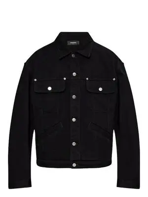 Dsquared2 Icon Logo Embossed Denim Jacket - Black