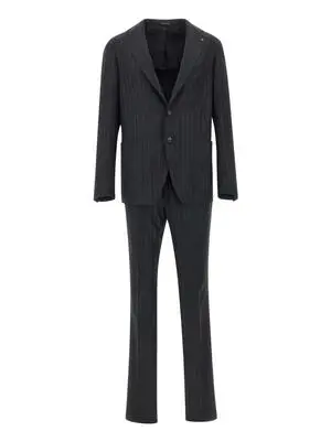 Tagliatore Pinstripe Two-piece Suit - Black