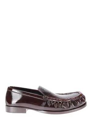 Dries Van Noten Patent Finish Leather Loafers - Gray
