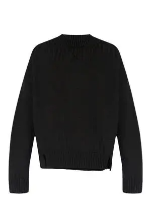JIL SANDER Drop Shoulder Knitted Jumper - Black