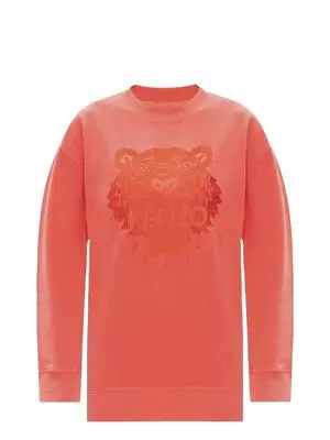 Kenzo Tiger Logo Cotton Sweatshirt - Red
