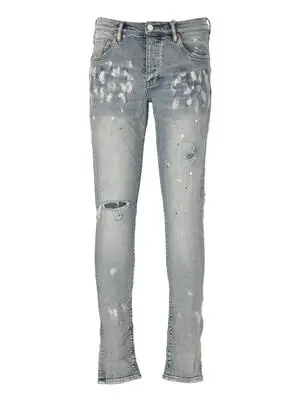 PURPLE BRAND Paint Splatter Skinny Jeans - Gray