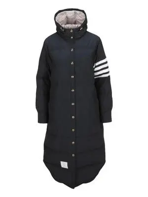 Thom Browne 4-bar Striped Padded Long Coat - Navy Blue