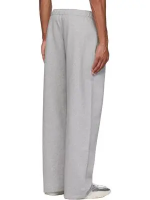 MARINE SERRE Logo Embroidered Straight-leg Trousers - Grey