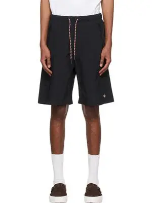 MARCELO BURLON COUNTY OF MILAN Logo Embroidered Drawstring Shorts - Black