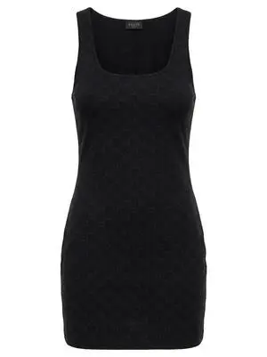 Gucci Gg Knit Jacquard Sleeveless Dress - Black