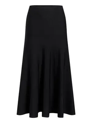 Khaite Mayu Fitted Midi Skirt - Black