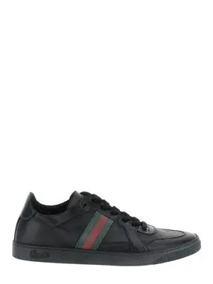 Gucci Stretch Low-top Sneakers With Interlocking G Detail - Black