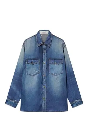 GOLDEN GOOSE Long Sleeved Denim Shirt - Blue