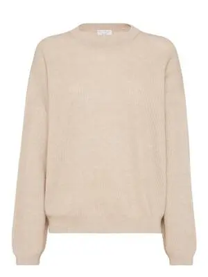 Brunello Cucinelli Brunello Cucinelli Crewneck Drop-Shoulder Jumper Cool Beige