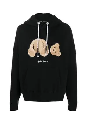 Palm Angels Bear-motif Hoodie - Black