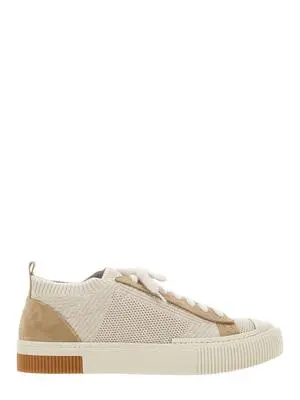 Eleventy Mesh Suede Sneakers - Nude