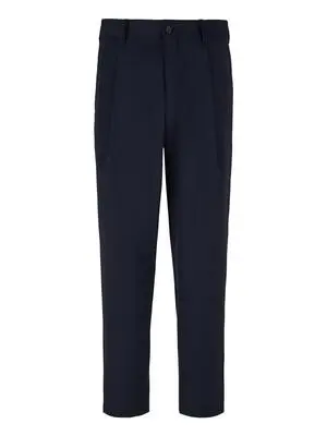 Giorgio Armani Tapered Leg Cropped Trousers - Black