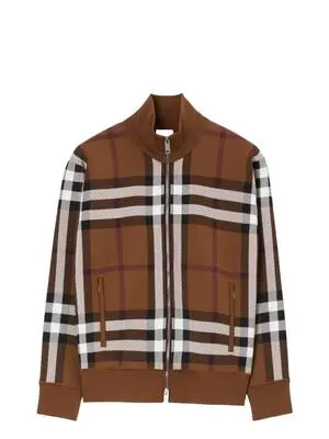 BURBERRY Check-print Zip-up Jacket