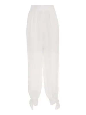 Zimmermann Wide-leg Linen Trousers - White