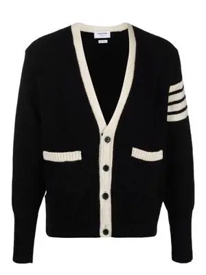 Thom Browne 4-bar Stripe Cardigan - Black