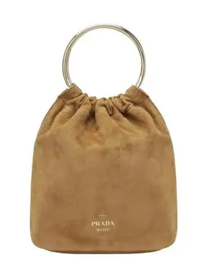 Prada Logo Bucket Bag - Cinnamon