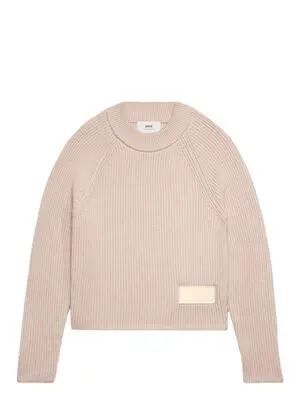 Ami Crewneck Knitted Jumper - Nude