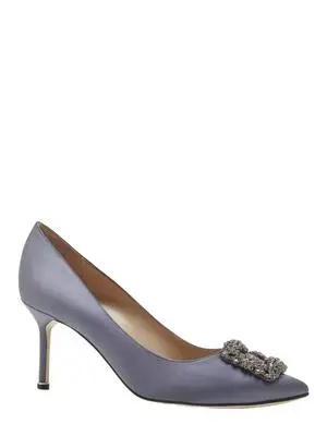 Manolo Blahnik Embellished Stiletto High Heels - Grey