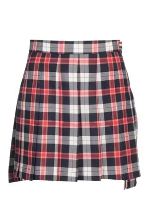 Thom Browne Checkered Pleated Mini Skirt With Striped Accents - Multicolor