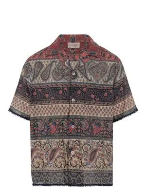 Valentino Garavani Voyage Imaginaire Printed Bowling Shirt - Black