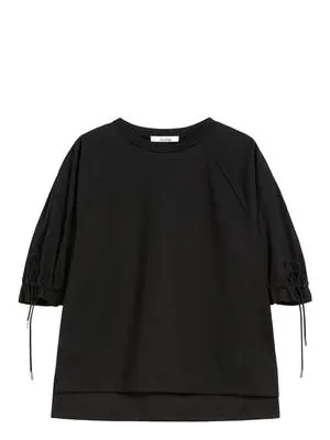 Max Mara Max Mara Drawstring Sleeve Top Black