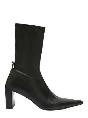 JIL SANDER Pointed-toe Block Heel Ankle Boots - Black
